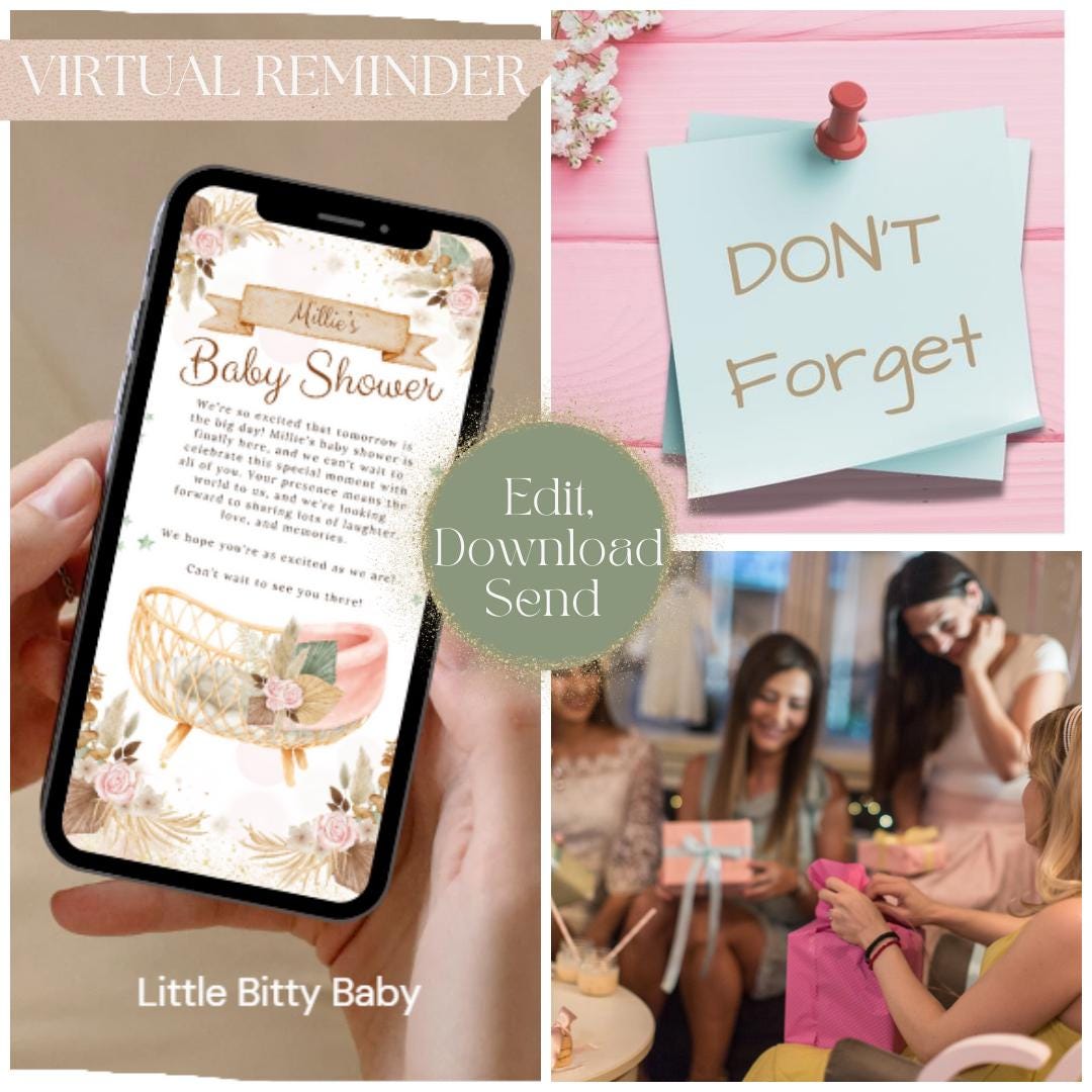 Baby Shower Reminder Ecard Digital RSVP Reminder to Attend Baby Shower ...