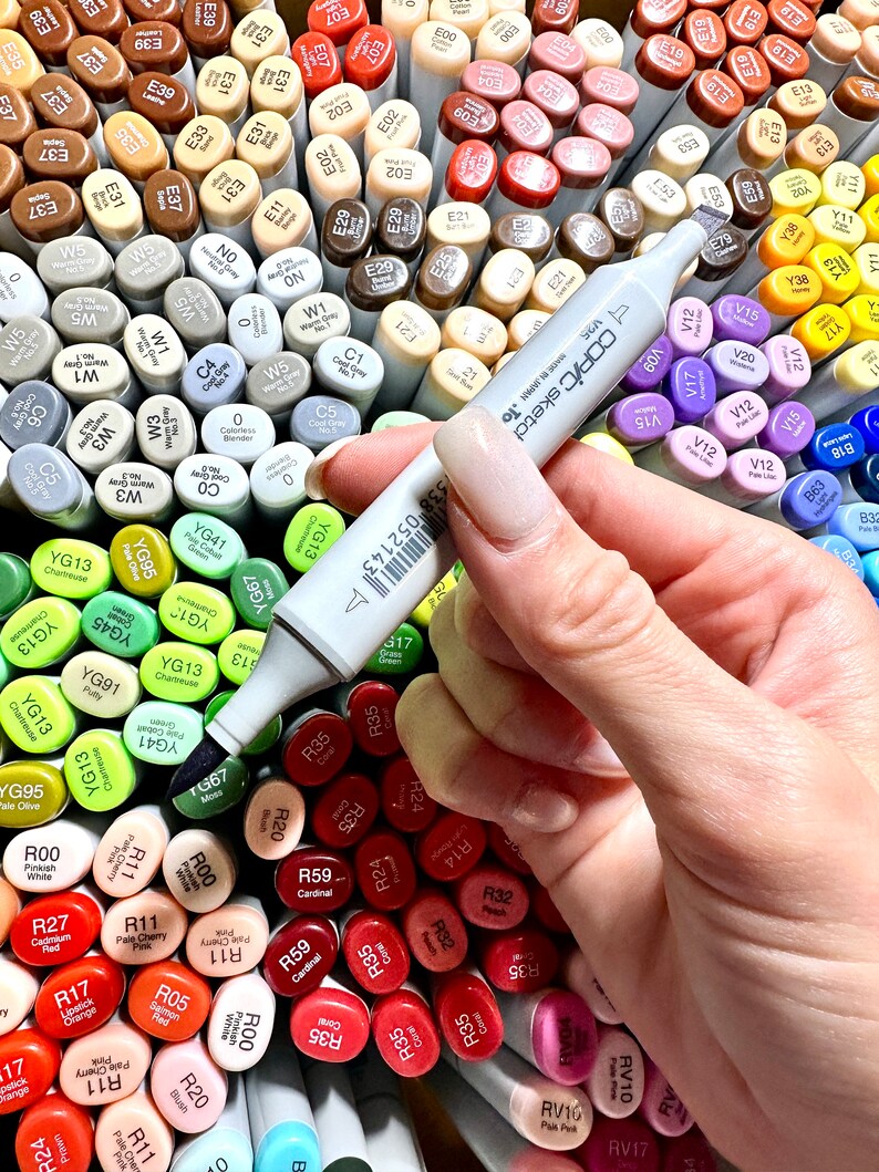 Copic Sketch Dual Tip Marker Greens Through Earth Tones, Grays - Etsy