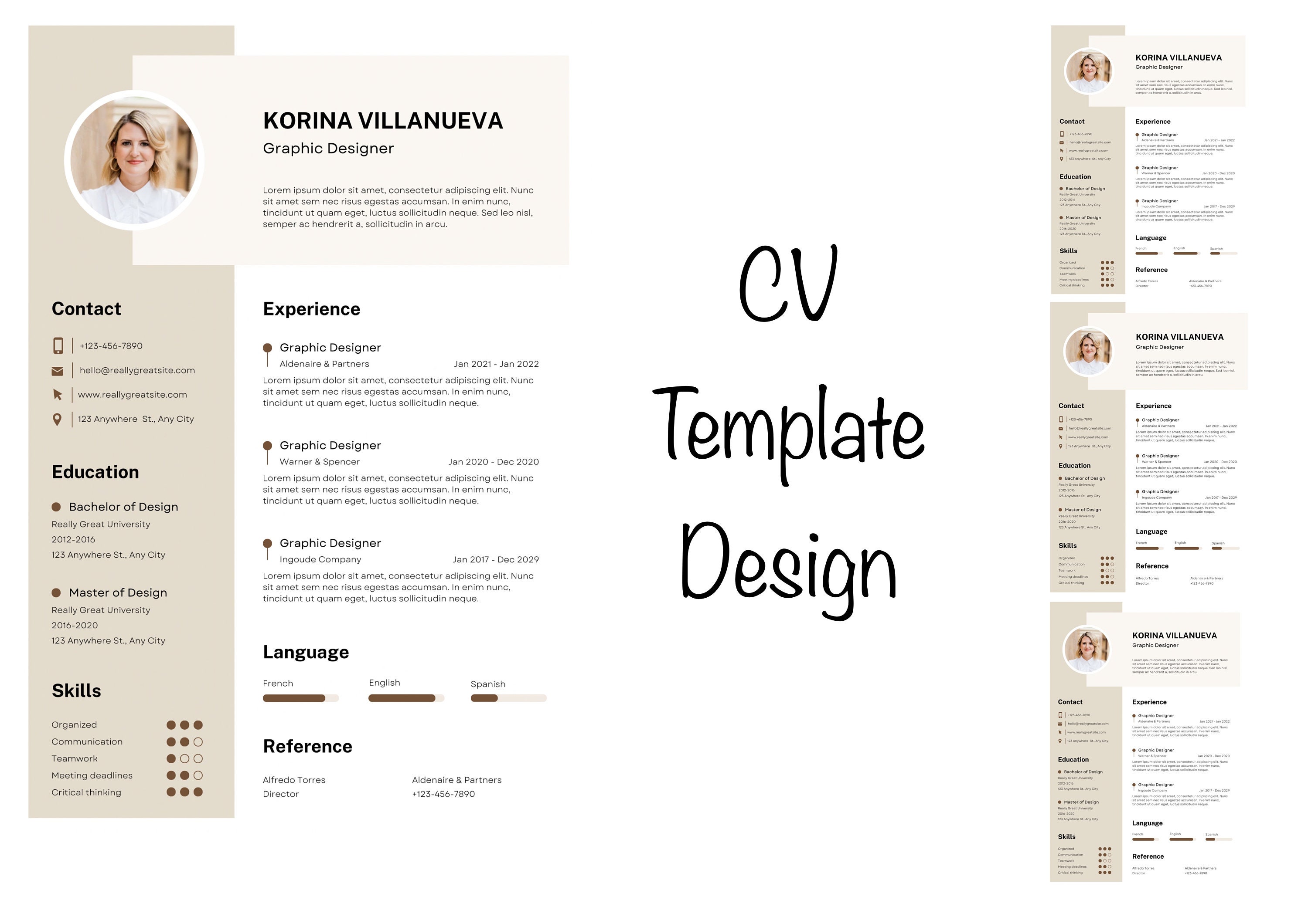 Cv Template Design - Etsy