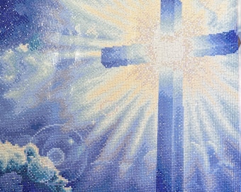 DIAMOND ART PAINTING Cross Completed Diamond Dot Art Rhinestone Bling ...