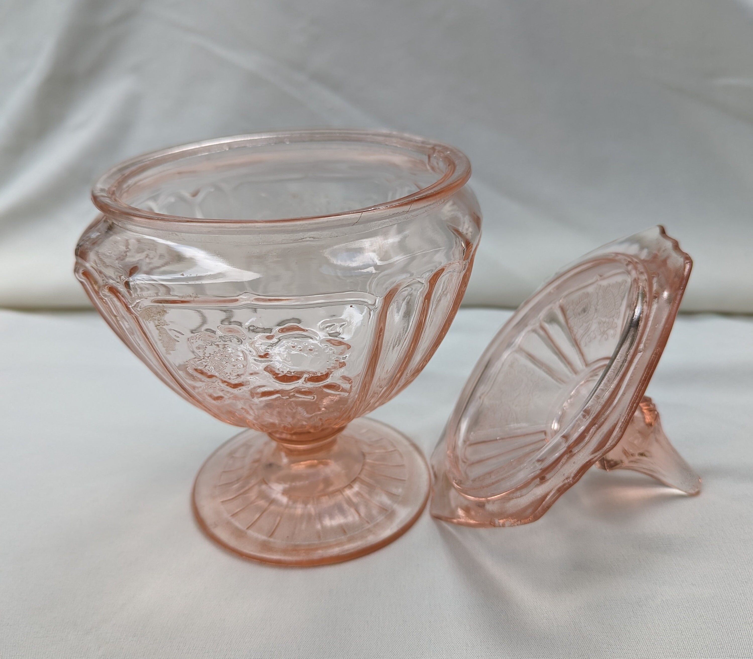 Vintage Pink Depression Glass Princess Pattern Candy Dish - Etsy