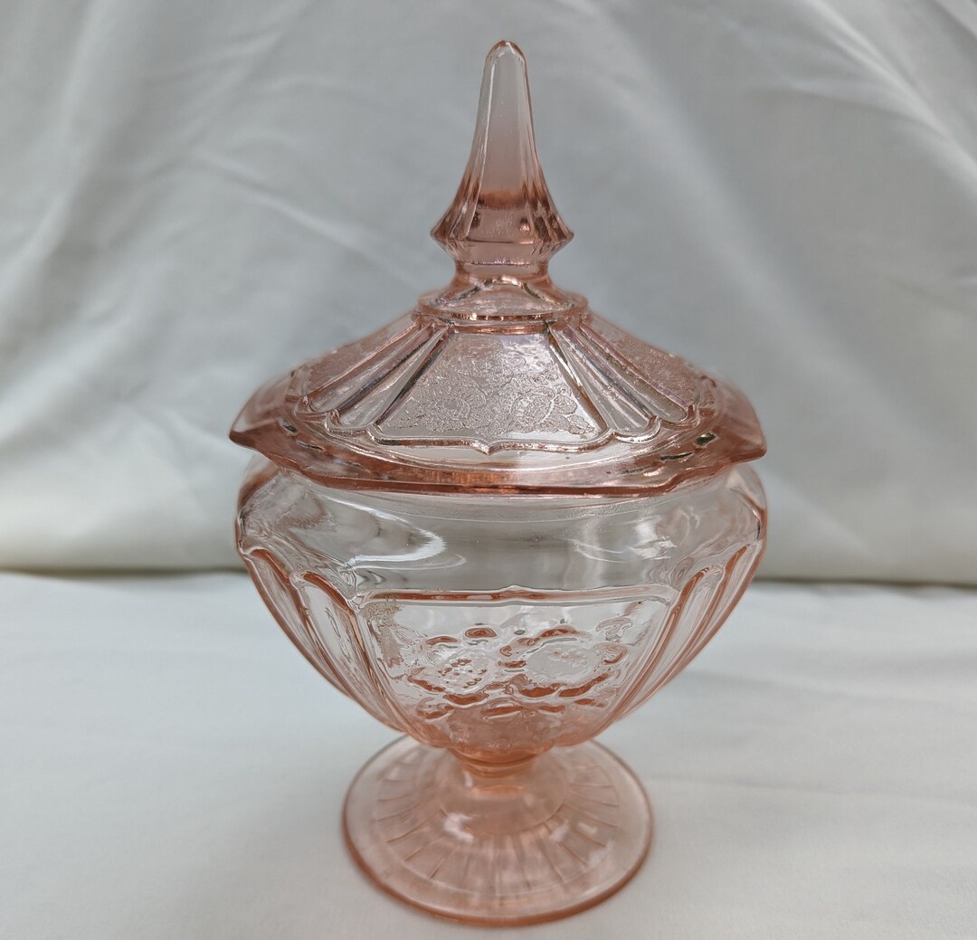 Vintage Pink Depression Glass Princess Pattern Candy Dish - Etsy