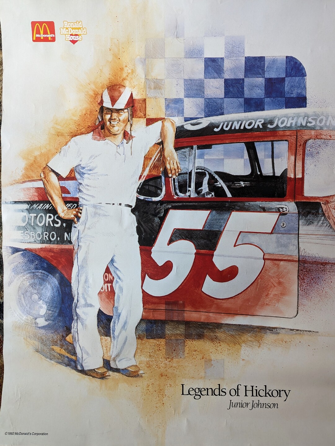 1992 Junior Johnson Vintage NASCAR Poster - Etsy