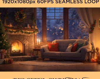 Vtuber Background Animated Waiting Santa Under Stars - Etsy