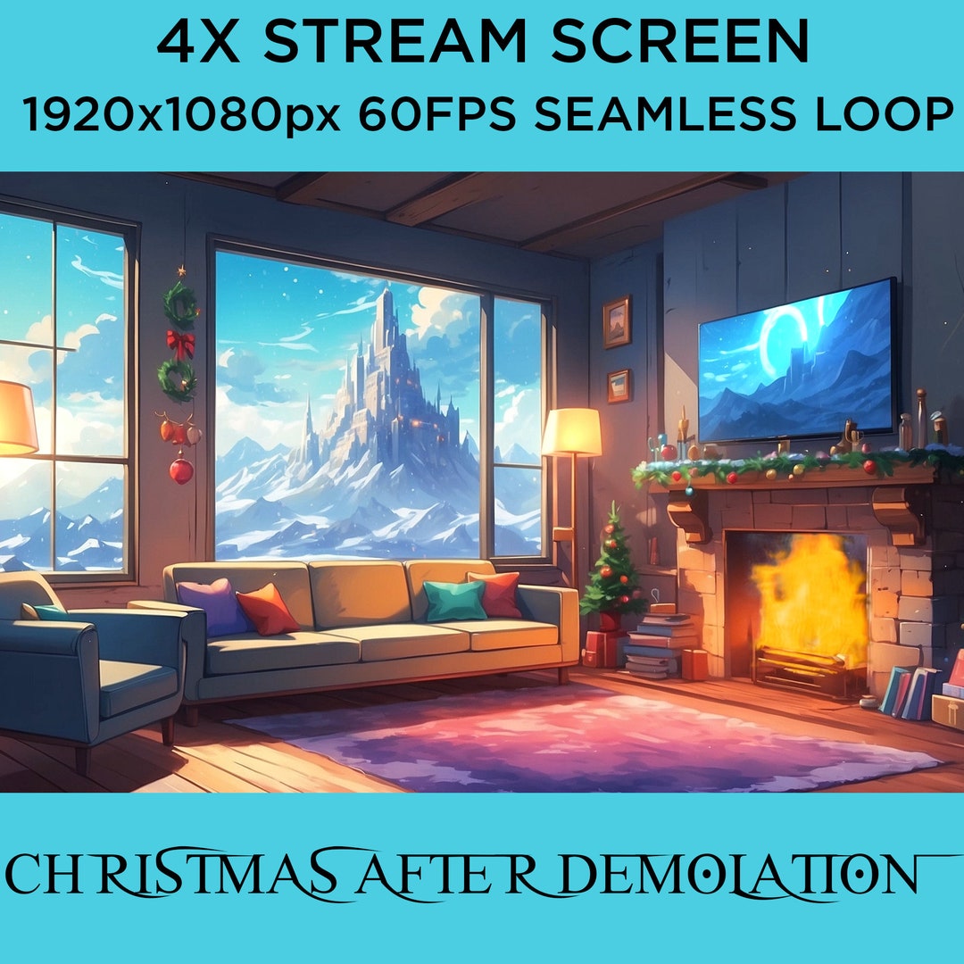 Vtuber Background Animated Waiting Santa Under Stars Looped Vtuber ...