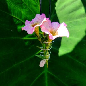 Picker Charm Necklace | Flower Holder | Wire Wrapped Crystal Necklace ...