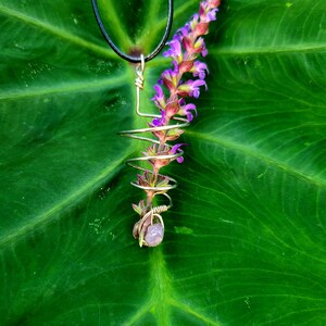 Picker Charm Necklace | Flower Holder | Wire Wrapped Crystal Necklace ...