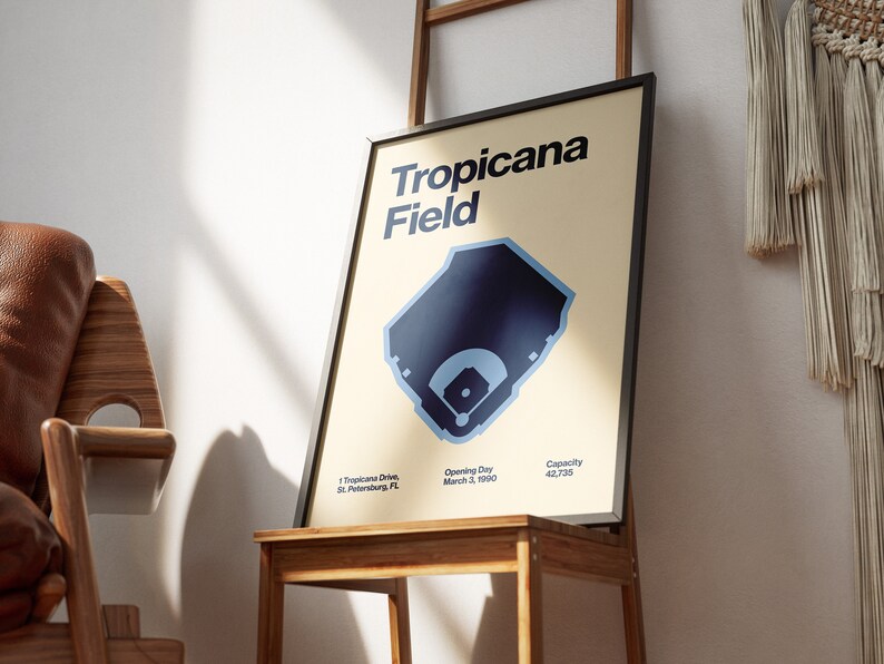 Tampa Bay Rays Poster - Tropicana Field Print - MLB Art - Baseball Home ...