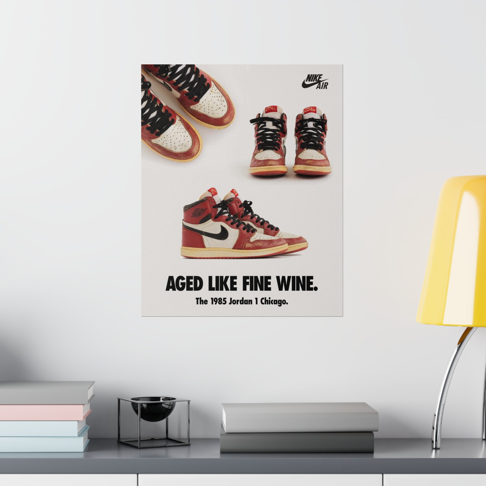 1985 Air Jordan 1 Chicago Poster - Home Decor for Sneakerheads ...