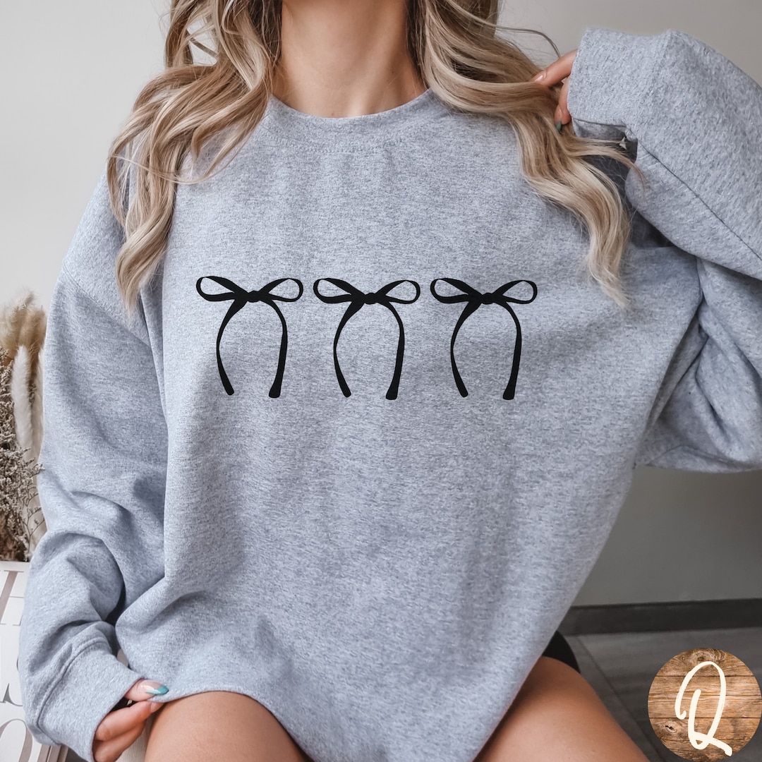 Croquette, Black Ribbon, Ribbon Sweatshirt, Coquette Sweatshirt ...