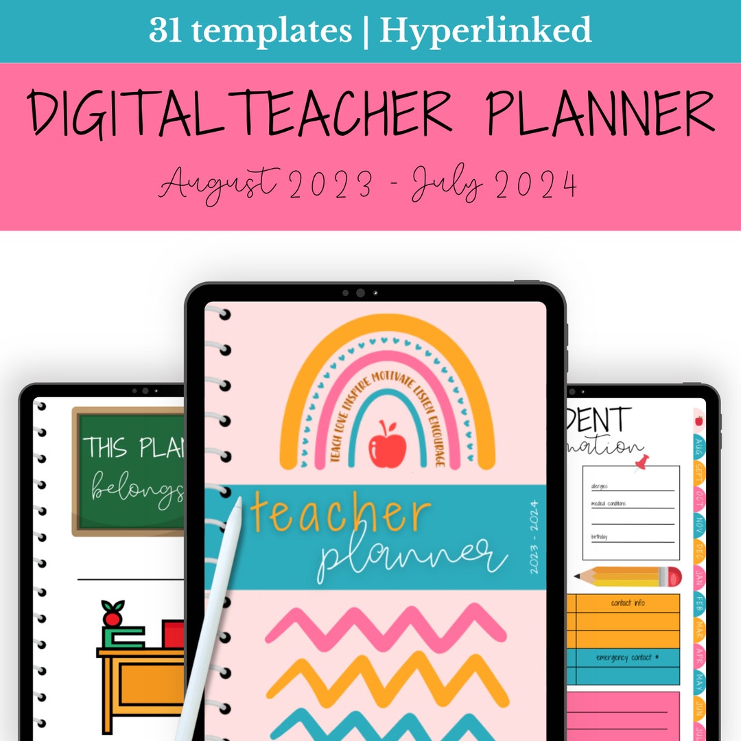 Digital Teacher Planner Goodnotes | 2023 & 2024 Academic Planner ...