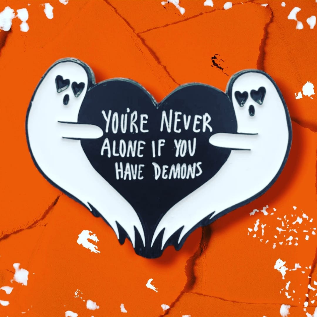 Never Alone Demons Spooky Halloween Style Enamel Pins - Etsy