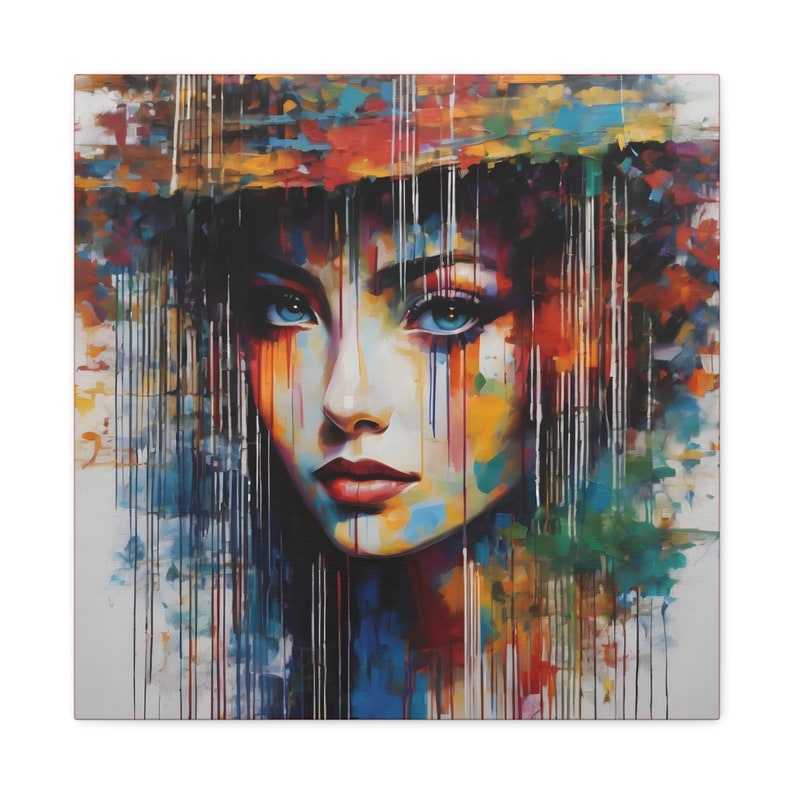 Artistic Woman Portrait Wall Decor Painting Mysterious Portrait Canvas ...