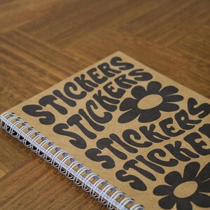 Reusable Sticker Book - Retro Design Kraft Paper Cover Spiral Bound - Etsy