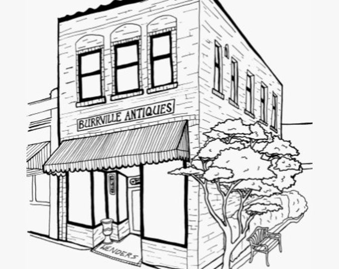 PNG Antique Shop | Orginal Drawing Hand-drawn Southern Antique Shop ...