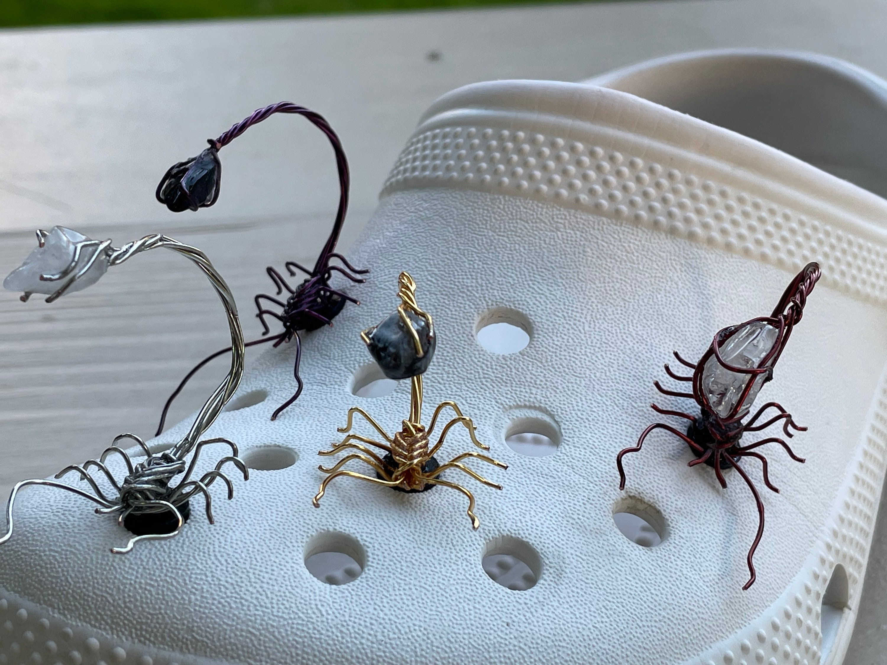 Copper Wire Scorpion Croc Charm W/ Real Crystal Stone - Etsy