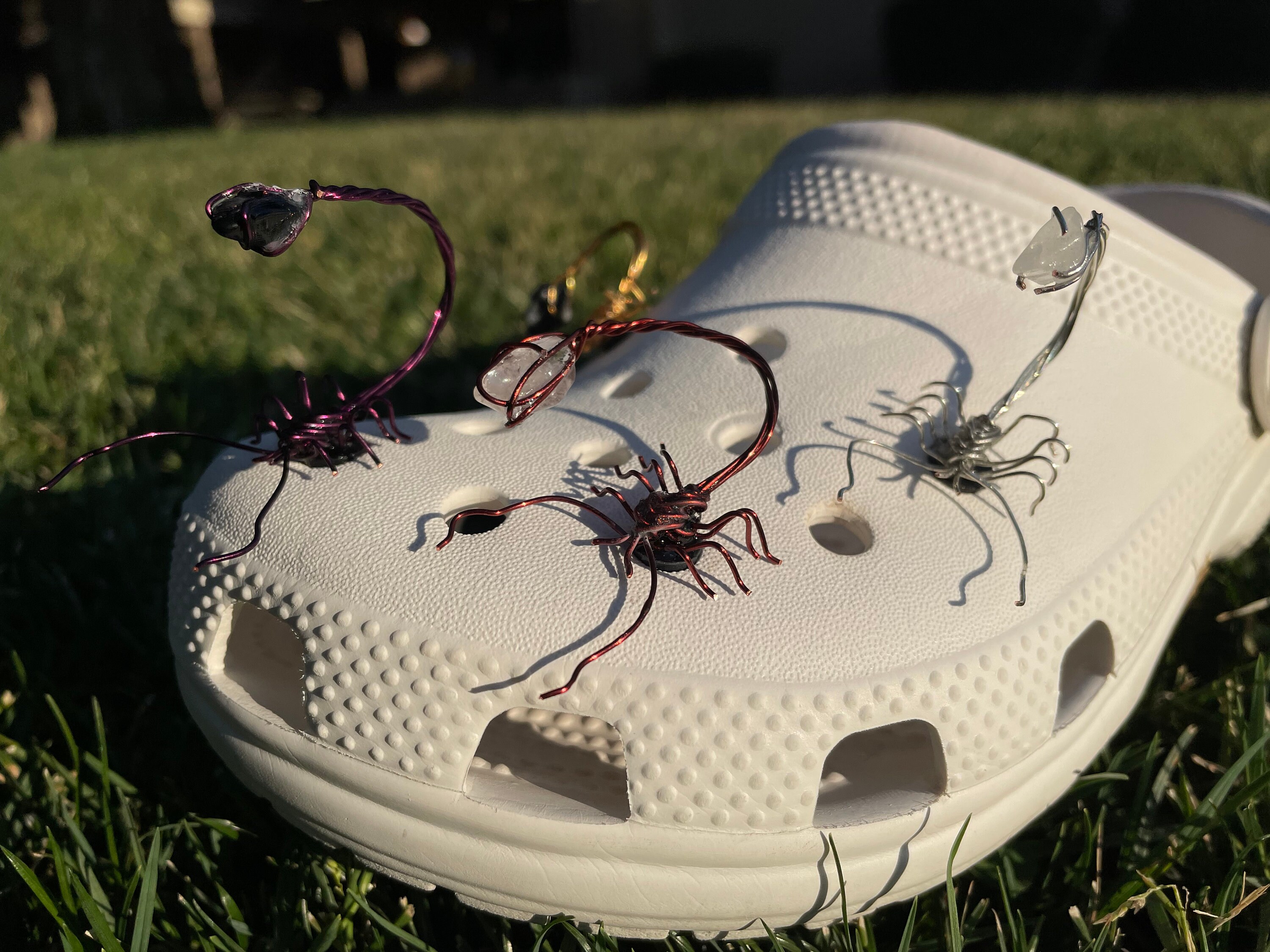 Copper Wire Scorpion Croc Charm W/ Real Crystal Stone - Etsy