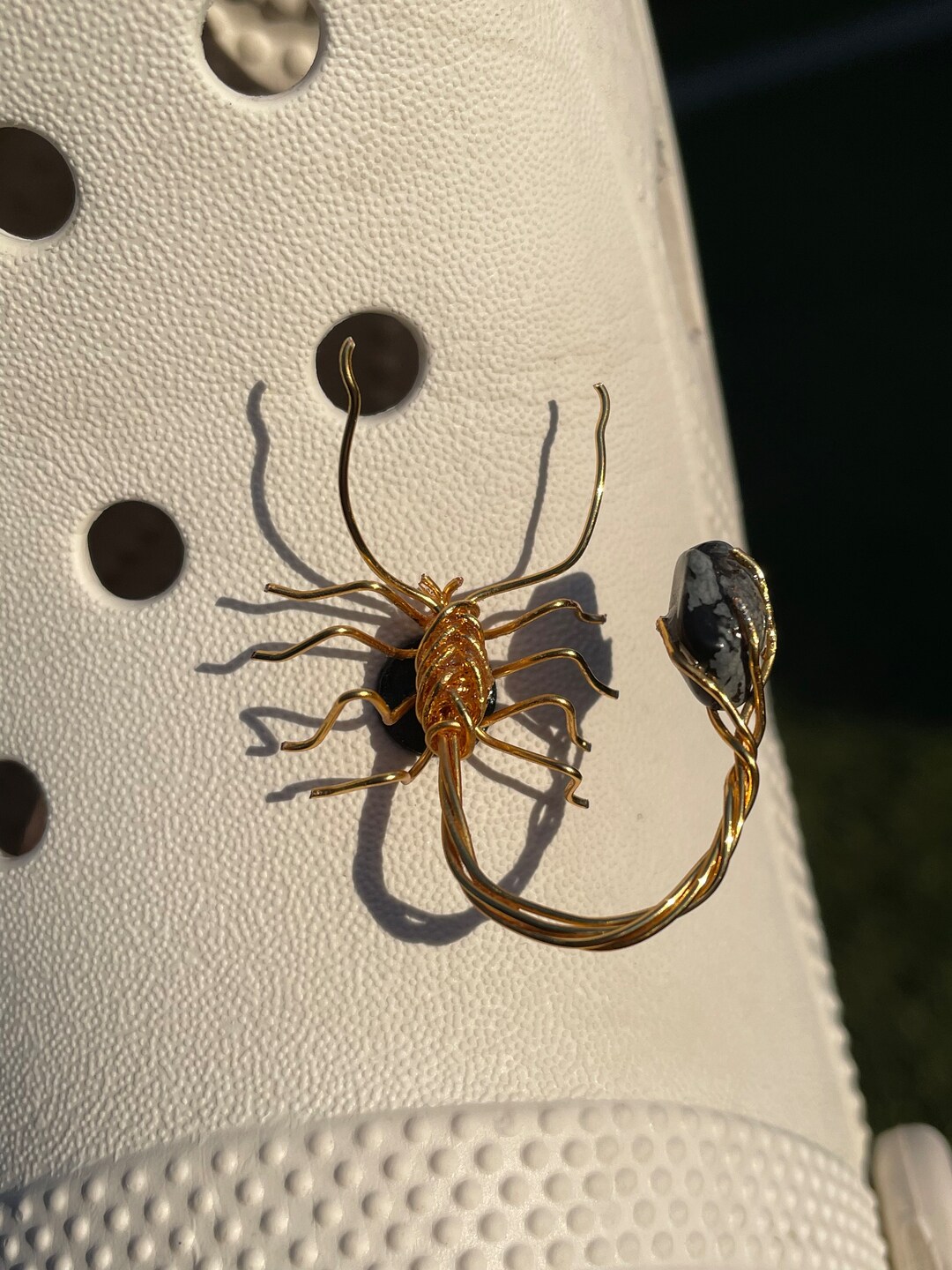 Copper Wire Scorpion Croc Charm W/ Real Crystal Stone - Etsy