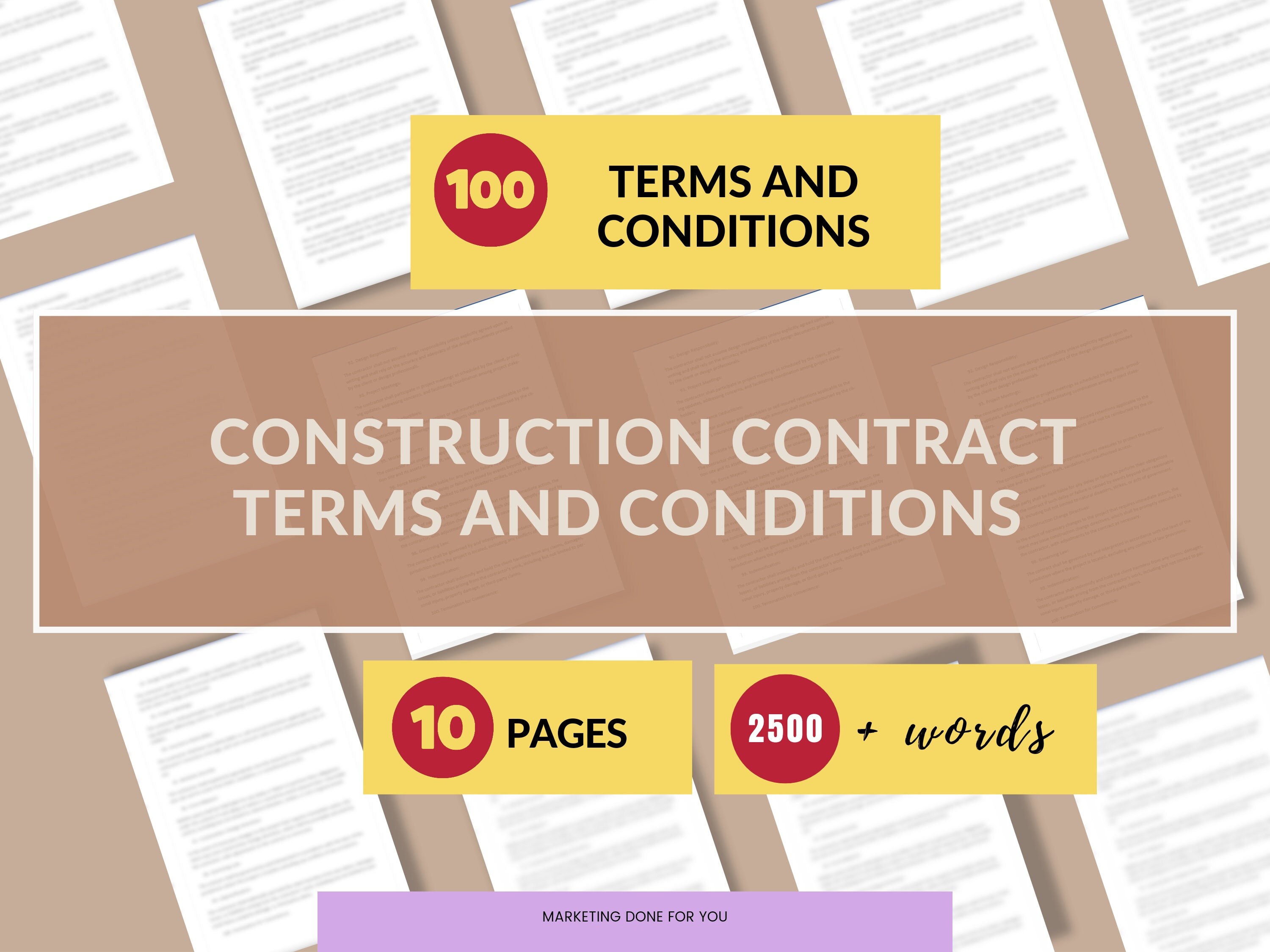 Construction Contract Templates for Contractors and - Etsy