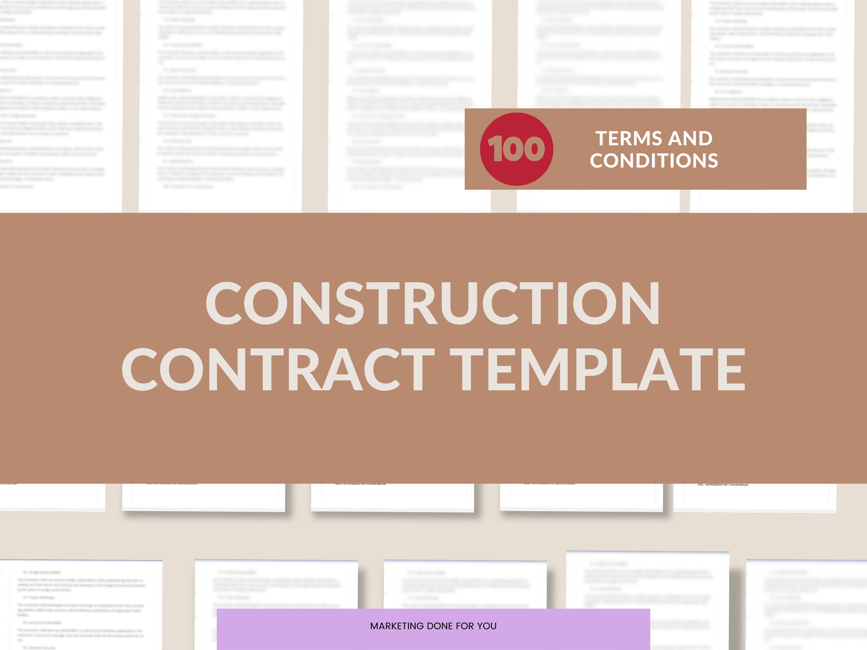 Construction Contract Templates for Contractors and - Etsy