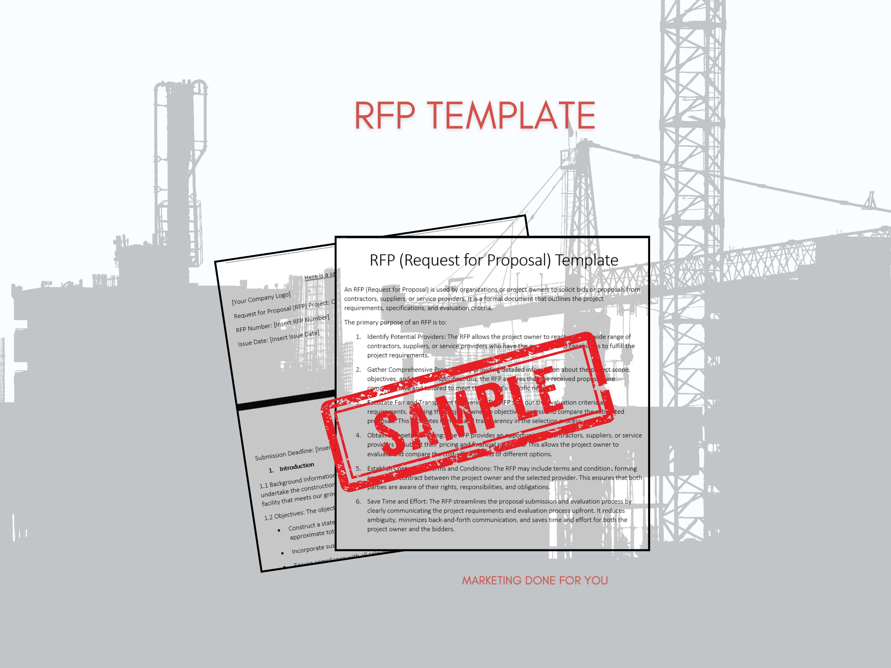 Request for Proposal Template RFP for Construction Companies Excavation ...