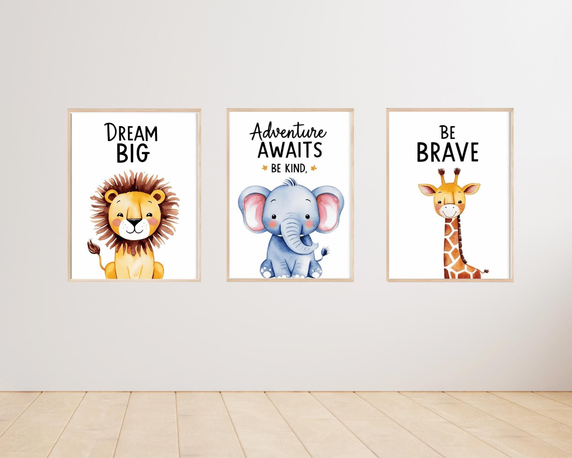 Set of 3 Colorful Jungle-themed Posters for Kids | “dream Big ...