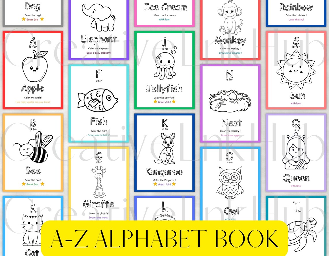 Digital Baby Alphabet Book - Learn With Fun Coloring Pages | A to Z ...