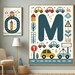 Custom Alphabet Car Wall Art Set - Personalized Nursery Decor - Choose ...