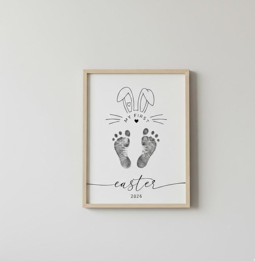 Baby's First Easter Handprint Footprint Art, Easter 2026 Keepsake ...