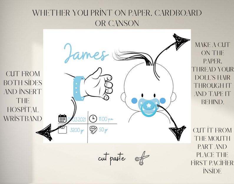 Personalized Baby Birth Stats Printable | Custom Baby Name, Birth Date ...