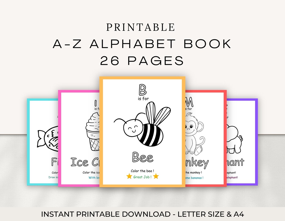 Digital Baby Alphabet Book - Learn With Fun Coloring Pages | A to Z ...