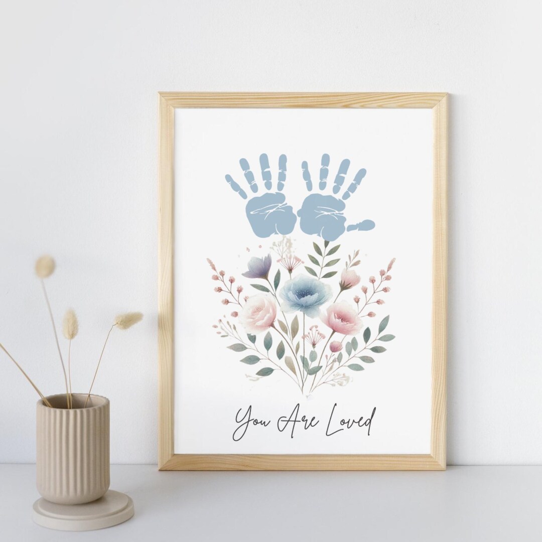 Handprint Flower Bouquet Craft | Printable Floral Keepsake Art | Soft ...