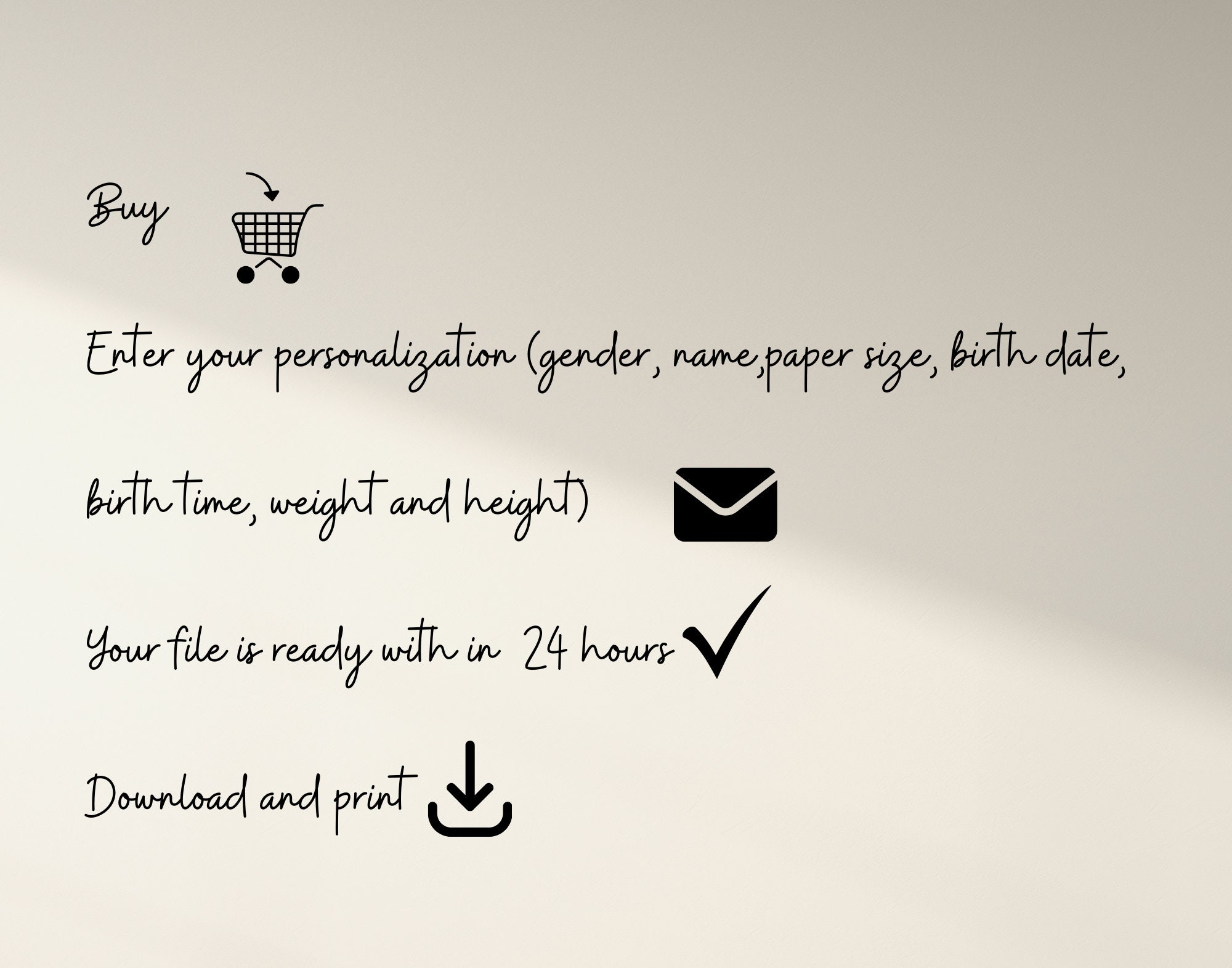 Personalized Baby Birth Stats Printable | Custom Baby Name, Birth Date ...