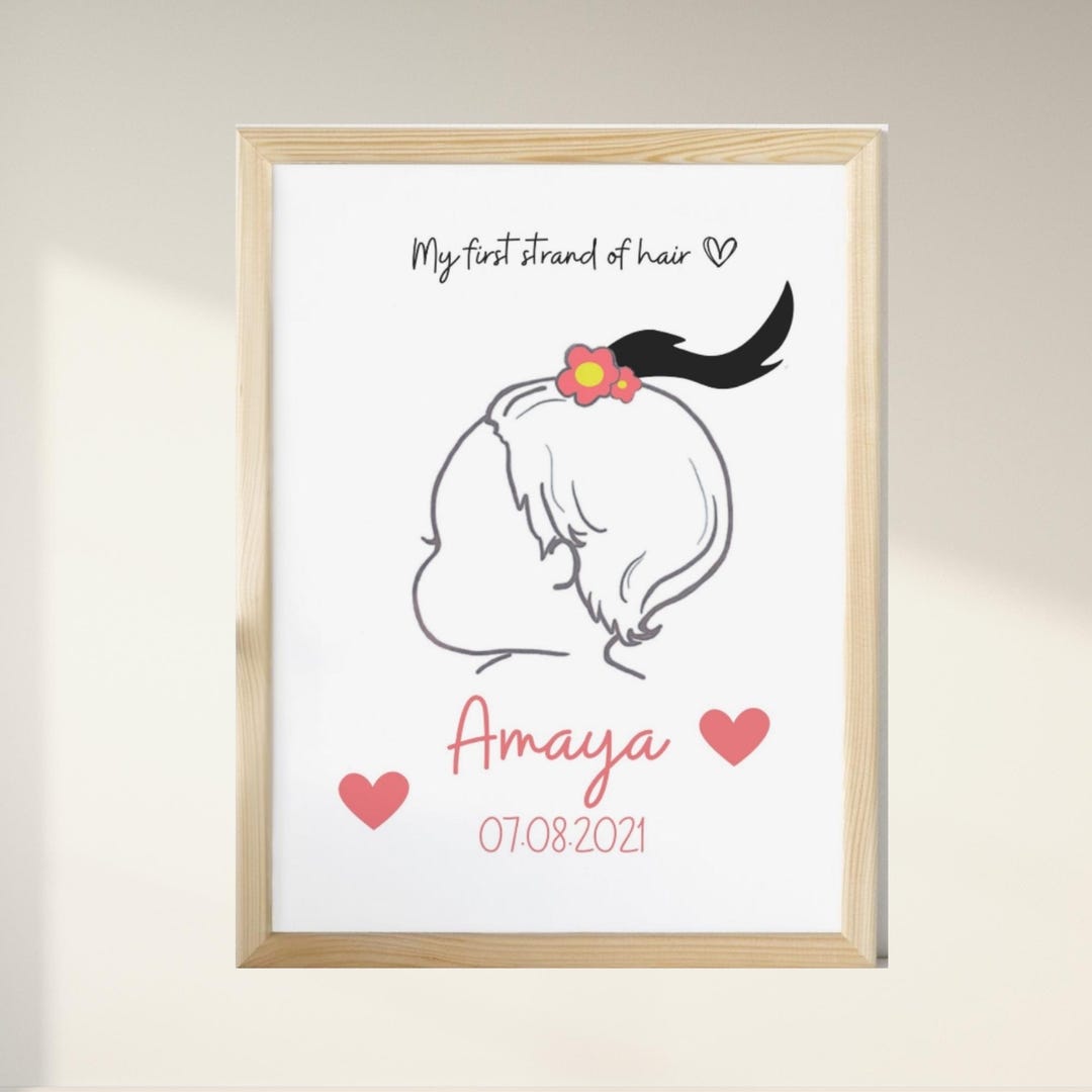 Baby Girl First Haircut Poster - Personalized Name and Date Keepsake ...