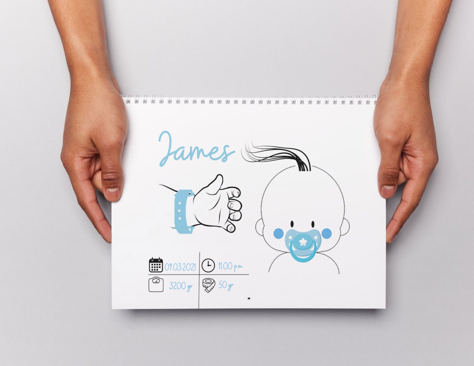 Personalized Baby Birth Stats Printable | Custom Baby Name, Birth Date ...