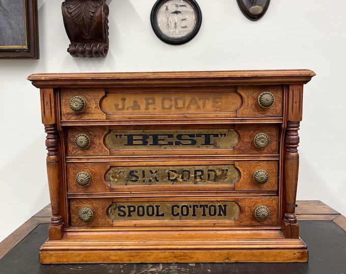 Large Antique Spool Cabinet - Etsy