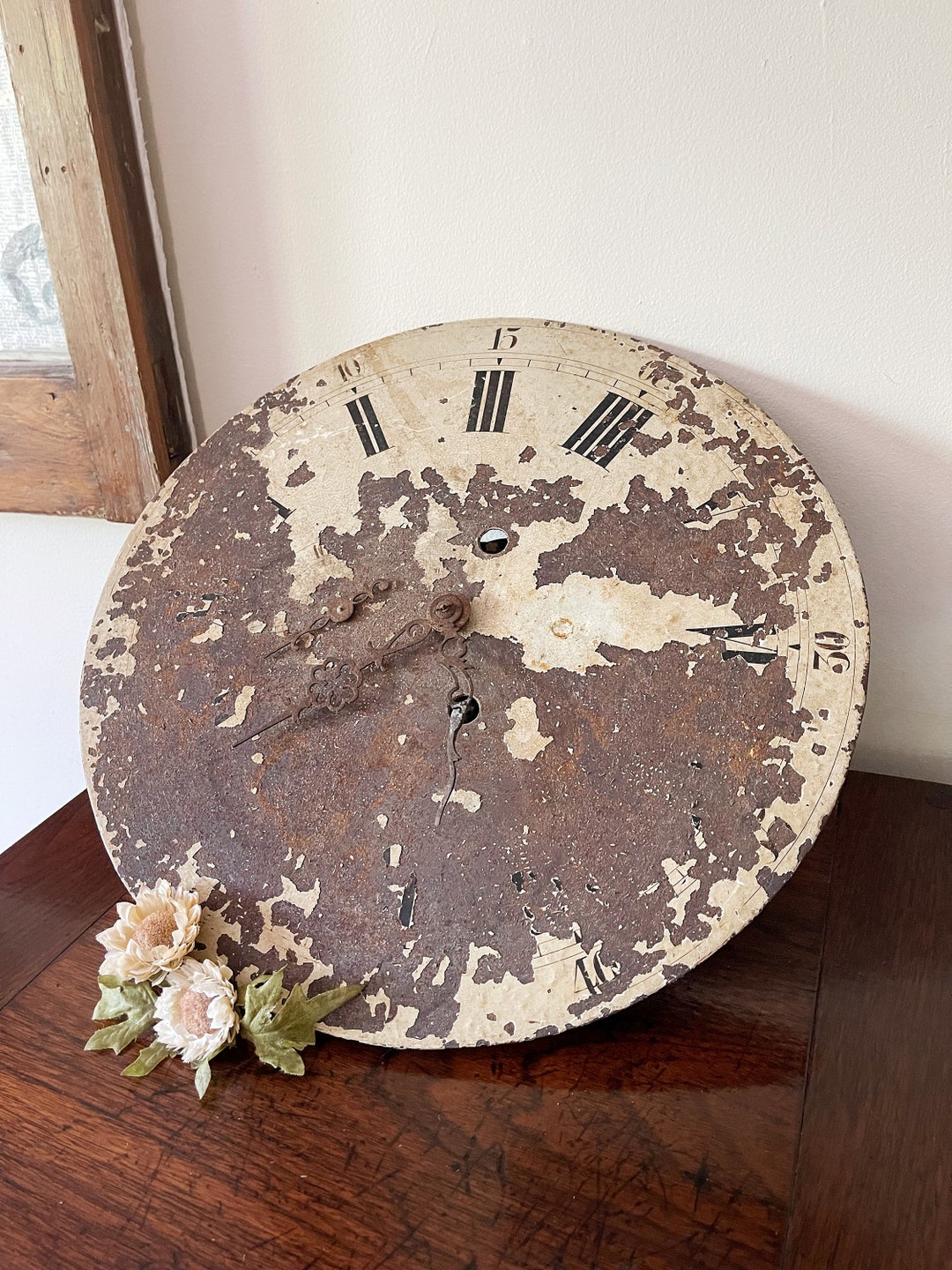 Large Shabby Chic Clock Dial Decor - Etsy