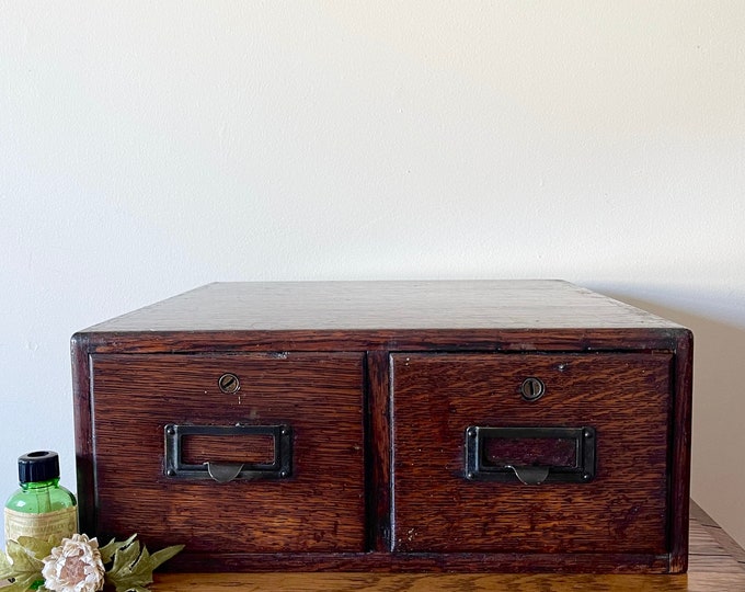 Antique Oak Desk Top Card Catalog - Etsy