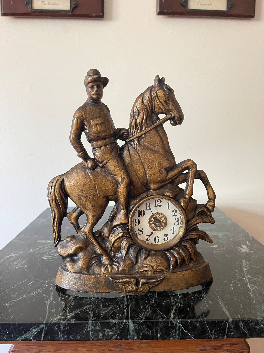 Antique Cast Iron Teddy Roosevelt Clock - Etsy