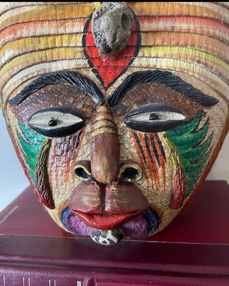 Vintage Armadillo Shell Mask With Stone and Shell Decoration - Etsy