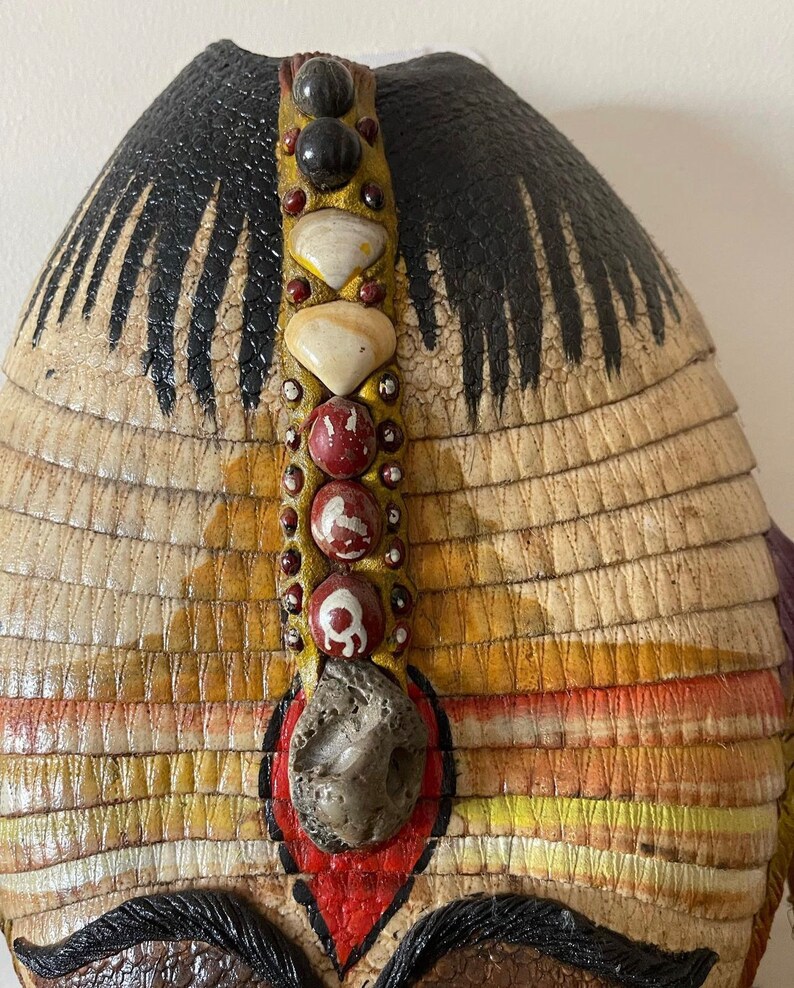 Vintage Armadillo Shell Mask With Stone and Shell Decoration - Etsy