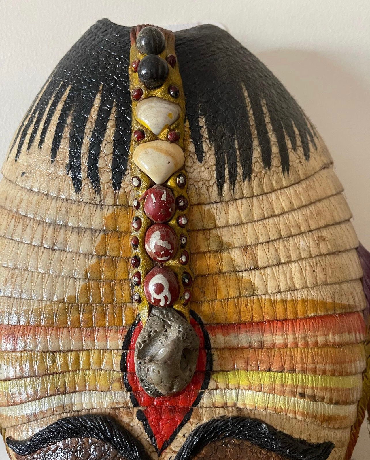 Vintage Armadillo Shell Mask With Stone and Shell Decoration - Etsy