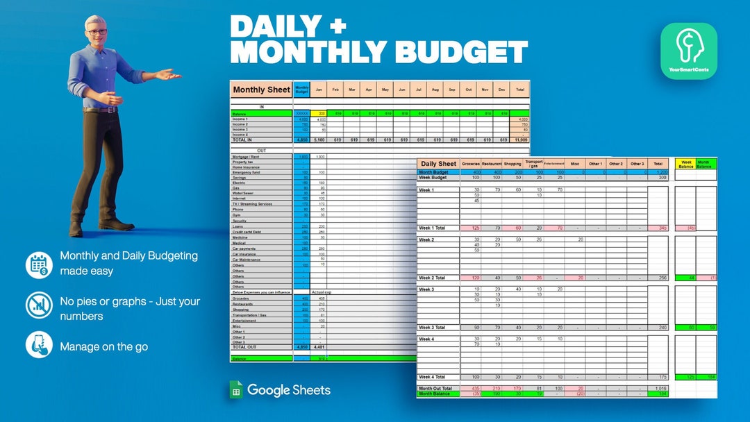 Budget Sheets // Daily, Weekly, Monthly Tracking - Etsy