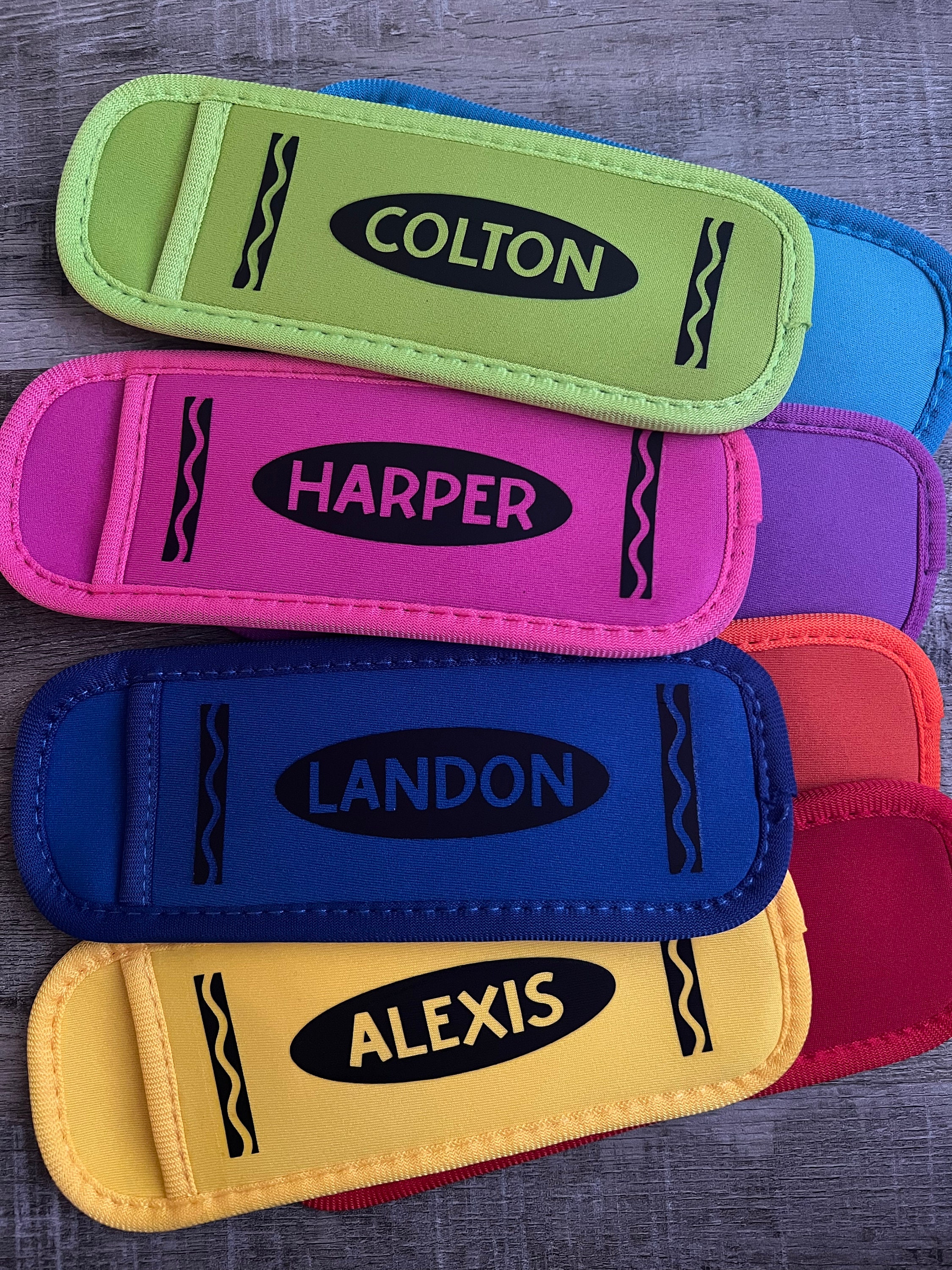 Personalized Neoprene Popsicle Sleeve, Crayon Pattern - Etsy