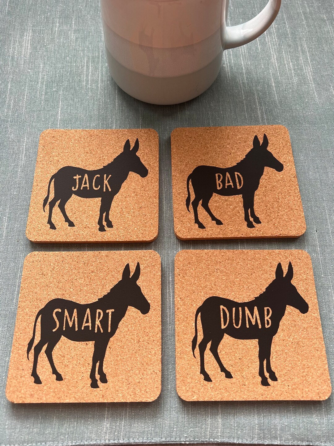 Donkeycoasters - Set of 4, Funny Unique Gifts, Stocking Stuffers ...