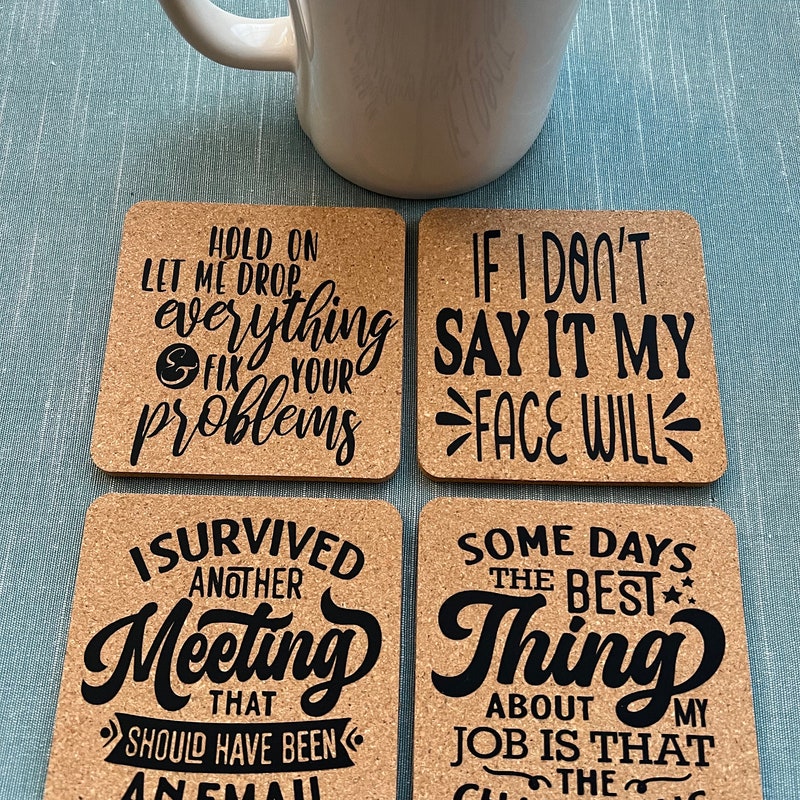 Coasters for Work Funny - Etsy
