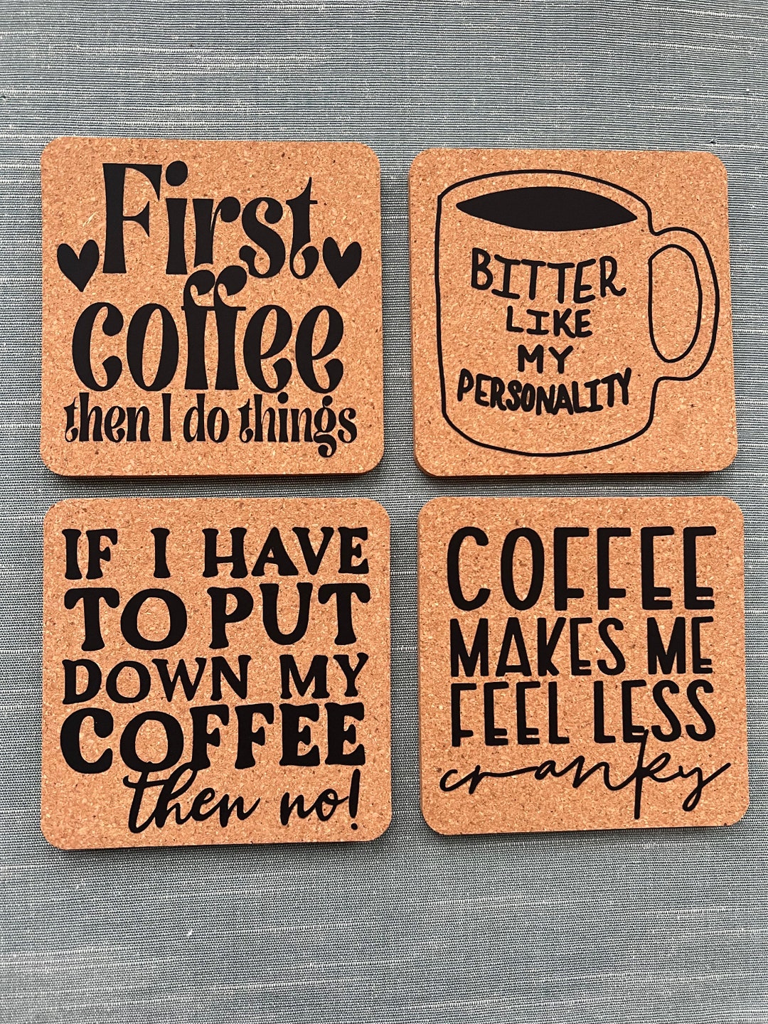 Funny Coffee Coasters - Set of 4, Funny Unique Gifts, Stocking Stuffers, Birthday Gift, Coffee ...