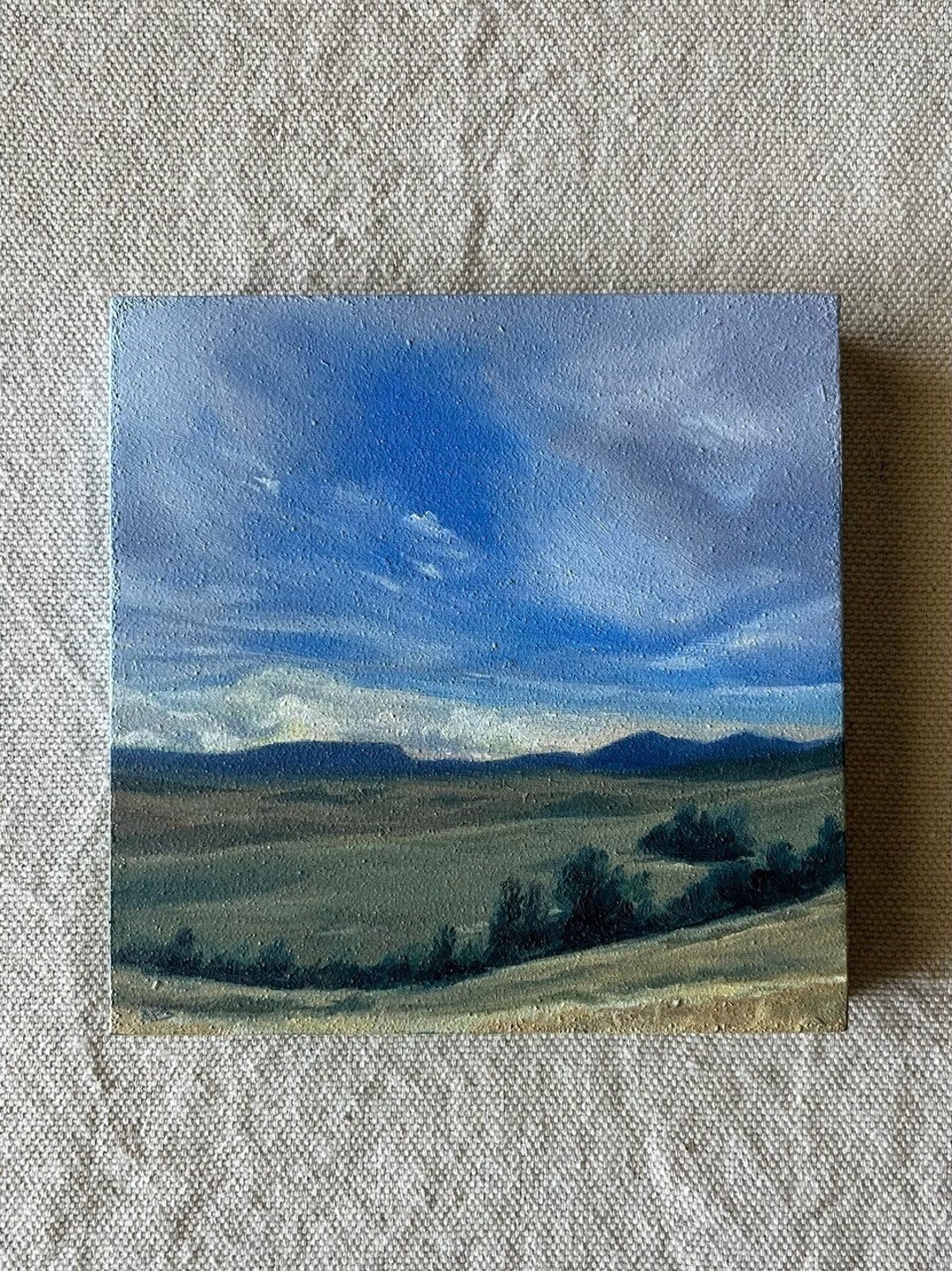 Mini Landscape Painting 5 X 5'' Original Oil - Etsy