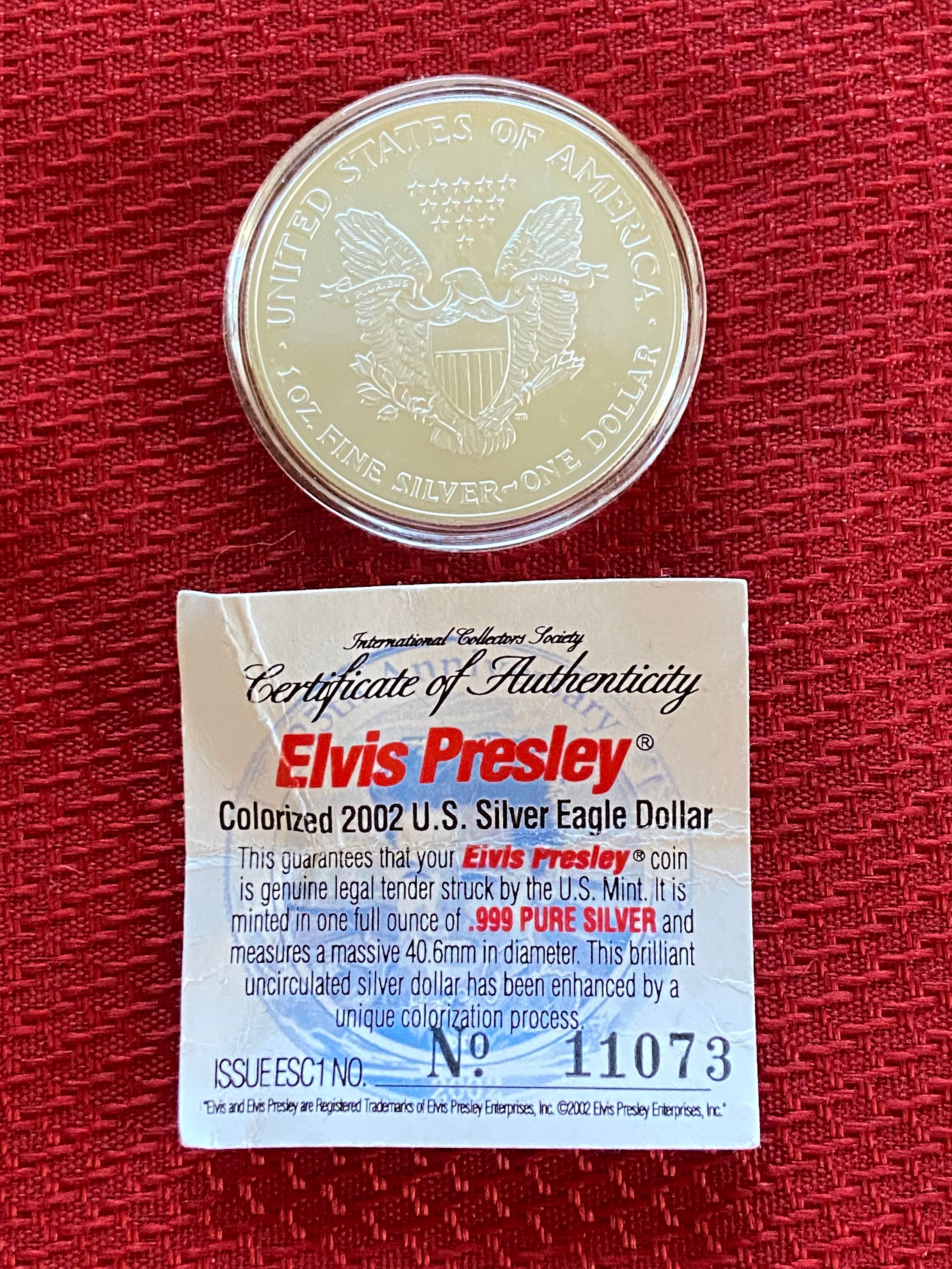 Elvis Presley Colorized 2002 Silver Eagle Dollar - Etsy UK