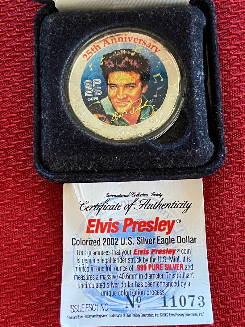 Elvis Presley Colorized 2002 Silver Eagle Dollar - Etsy